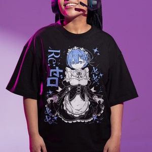 Rem Re Zero T-shirt,cute Re Zero Ram,subaru,japanese,manga Graphic Tee ...
