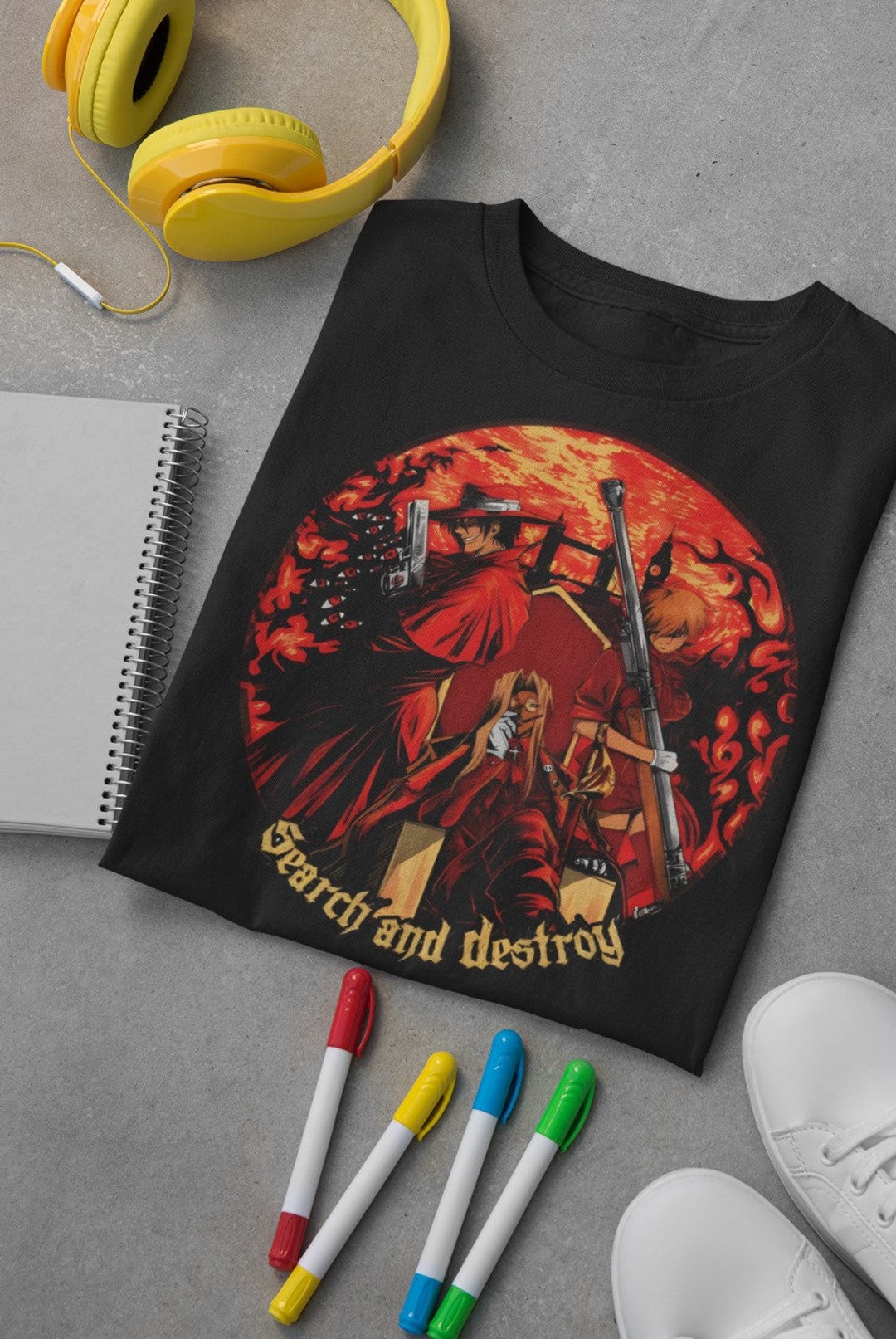 Unisex Hellsing Ultimate Search and Destroy Anime T-shirt, Manga Waifu ...