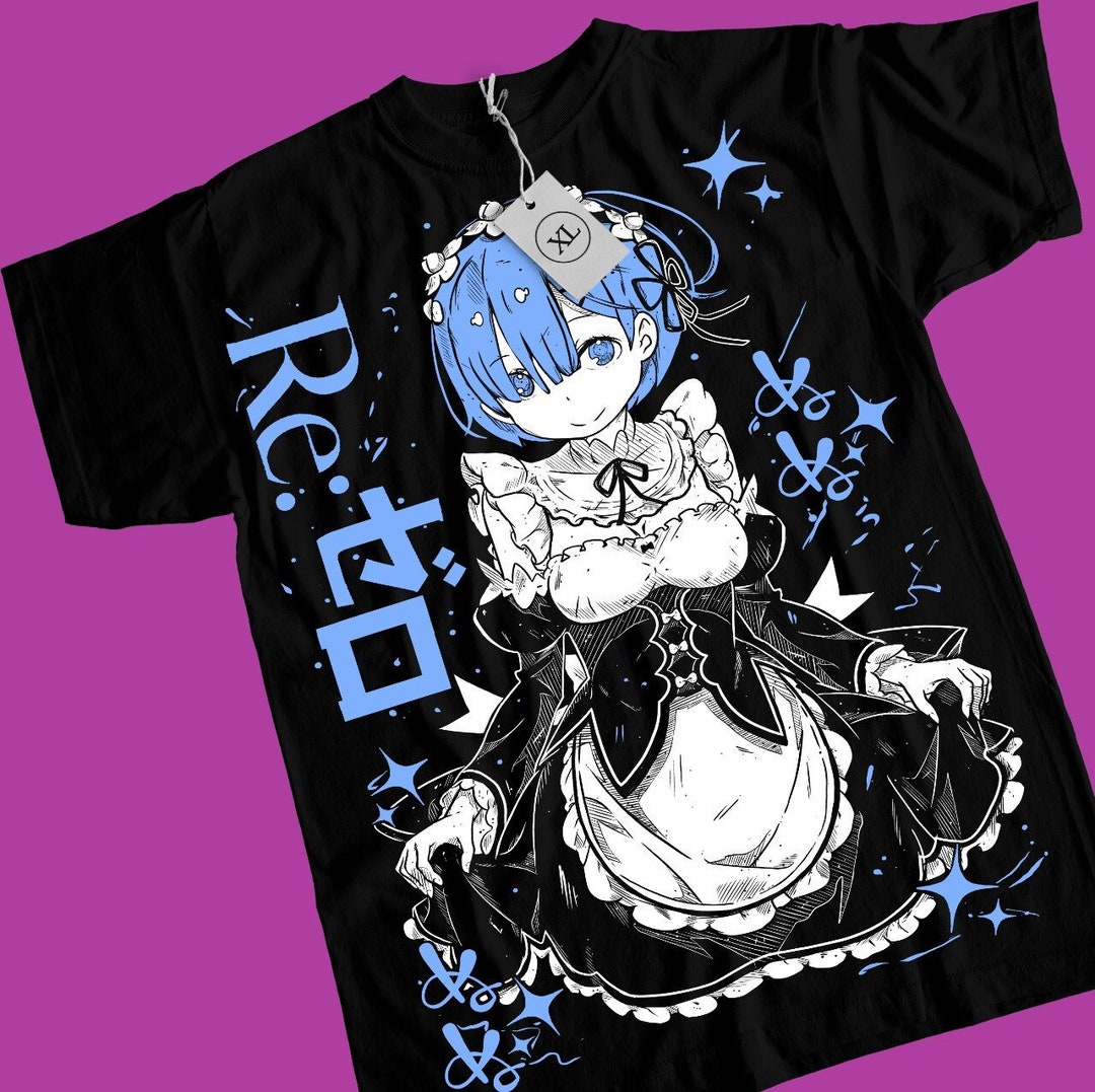 Rem Re Zero T-shirt,cute Re Zero Ram,subaru,japanese,manga Graphic Tee ...