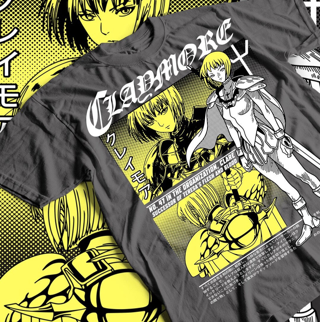 Unisex Claymore Anime T-shirt, Clare, Miria Manga Waifu Shirt Exclusive ...