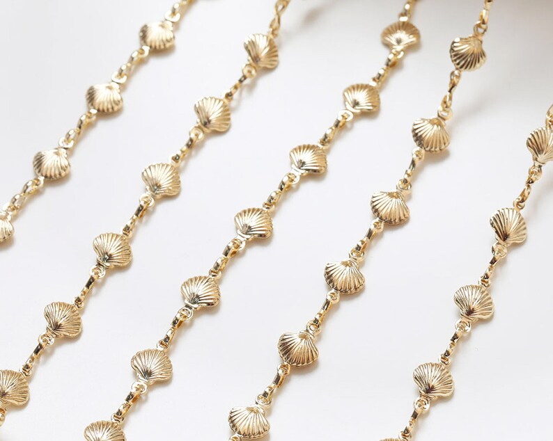 39.3inch Brass Shell Shape Chains Dainty Chain Making - Etsy