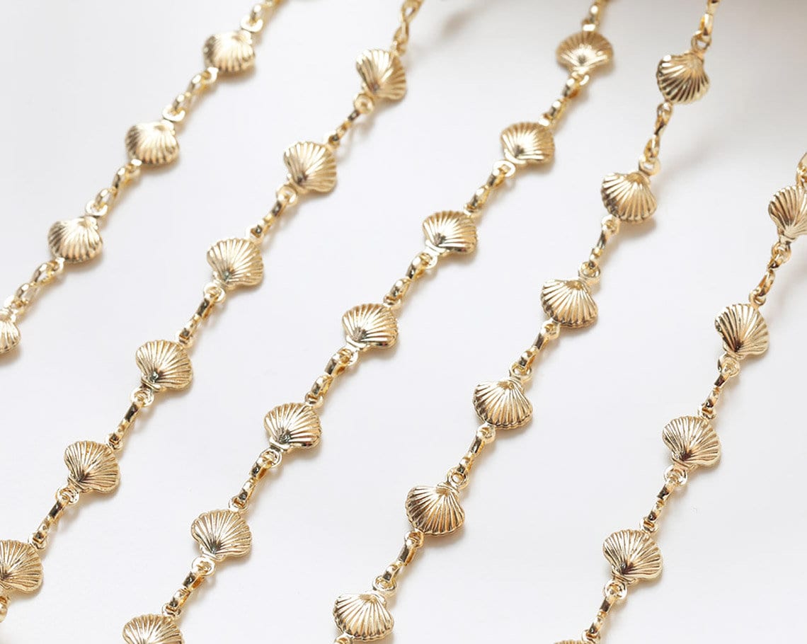 39.3inch Brass Shell Shape Chains, Dainty Chain Making Necklace ...