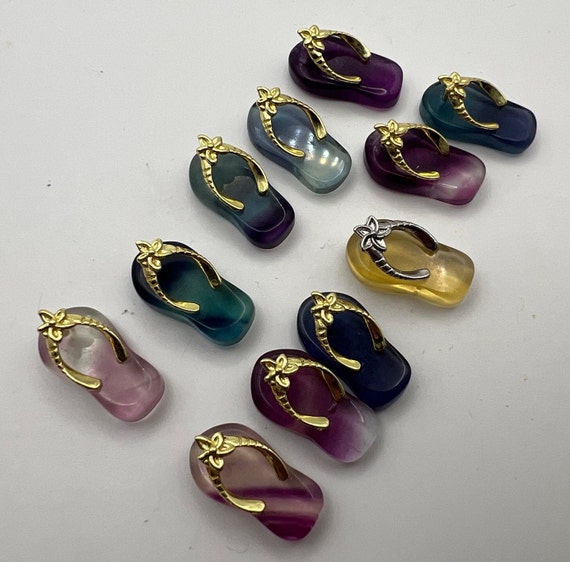 Natural Stone Mini Flourite Flip Flop Aka Sandal - Etsy