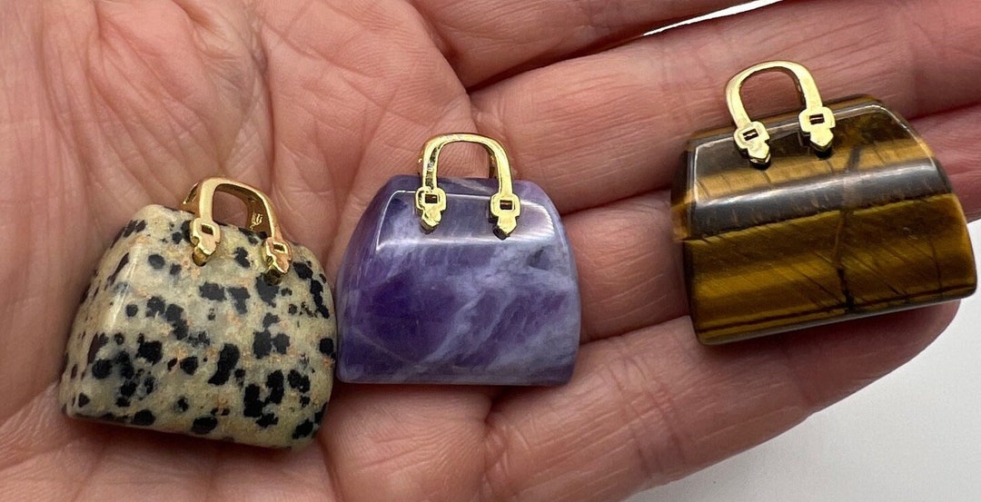 Natural Stone Handbag Carvings With Handles - You Choose the Material ...