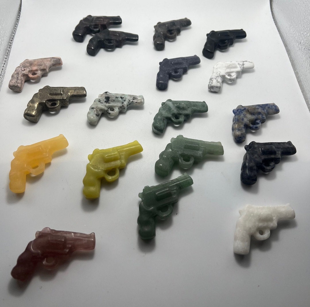 Natural Stone Pistol pew Pew Carving in Your Choice of Material - Etsy