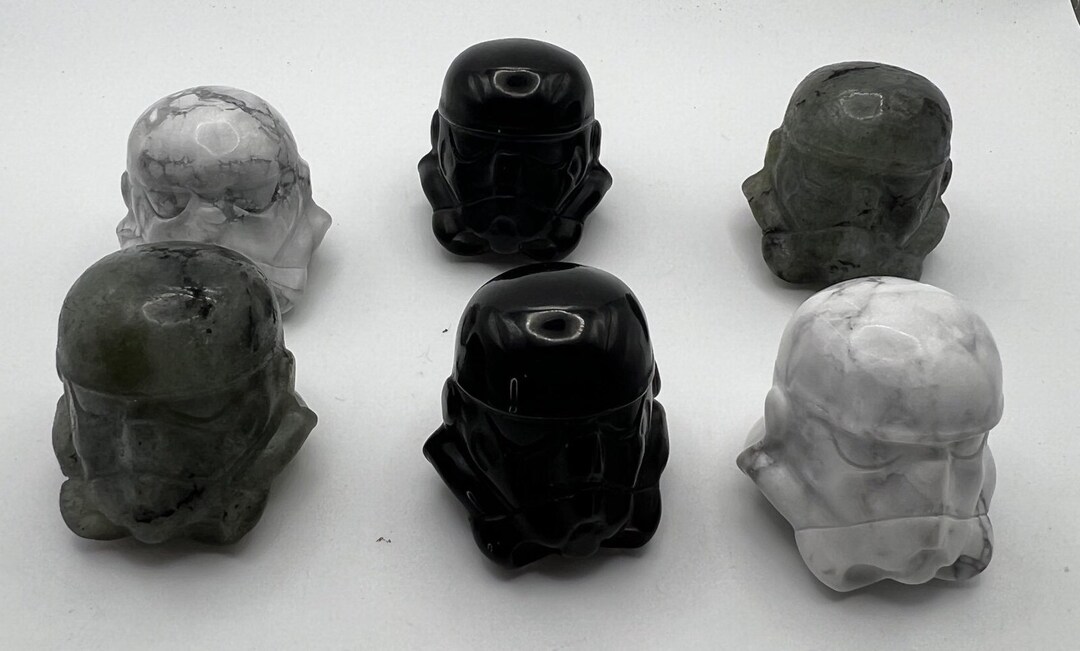Natural Stone Stormtrooper Helmet Carving Perfect for Any Star Wars Fan ...