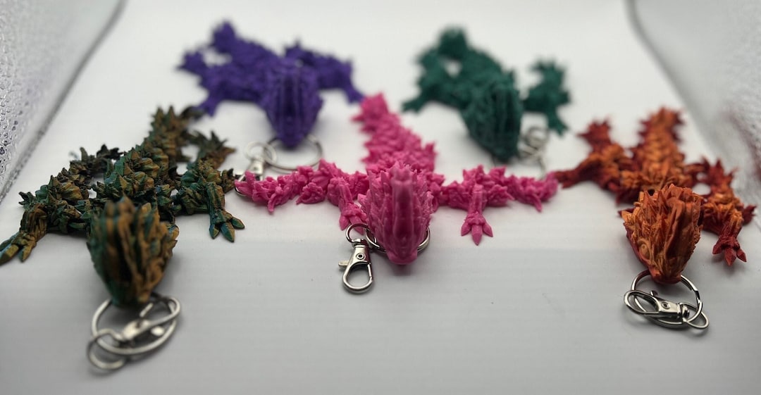 3D Printed Fantasy Dragon Keychain in Your Choice of Colors ...