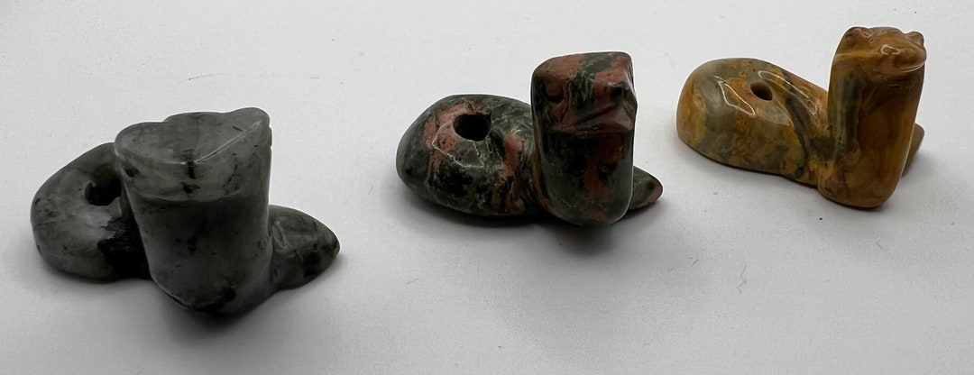 Natural Stone Snake Carving - You Choose the Material - Great for ...