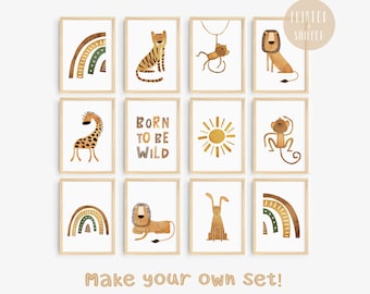Custom Boho Jungle Animal Wall Décor Safari Nursery Art Print - Etsy
