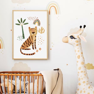 Safari Animal Print Set, Boho Jungle Nursery Wall Décor for Boy or Girl ...