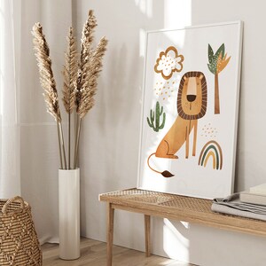 Boho Nursery Wall Art Prints, Safari Green Decor, Boho Kids Room Set of ...