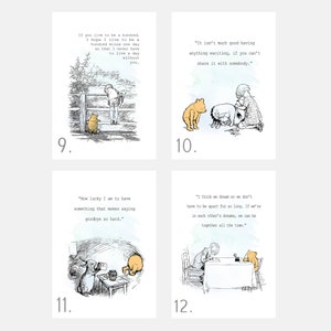 Set of 3 Winnie the Pooh Nursery Prints, Classic A. A. Milne Quotes ...