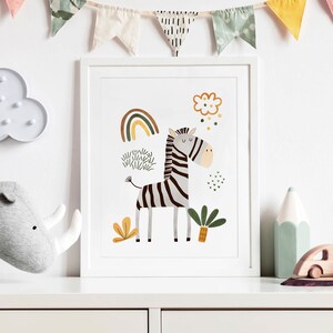 Custom Boho Jungle Animal Wall Décor, Safari Nursery Art Print Set for ...