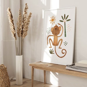 Safari Animal Print Set, Boho Jungle Nursery Wall Décor for Boy or Girl ...