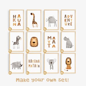 Custom Safari Nursery Art Print Set, Boho Jungle Animal Wall Décor for ...