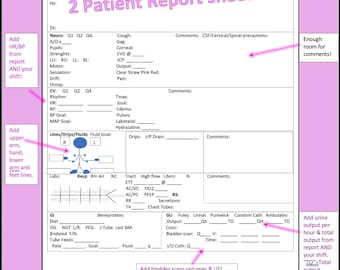 ICU Report Sheet - Etsy