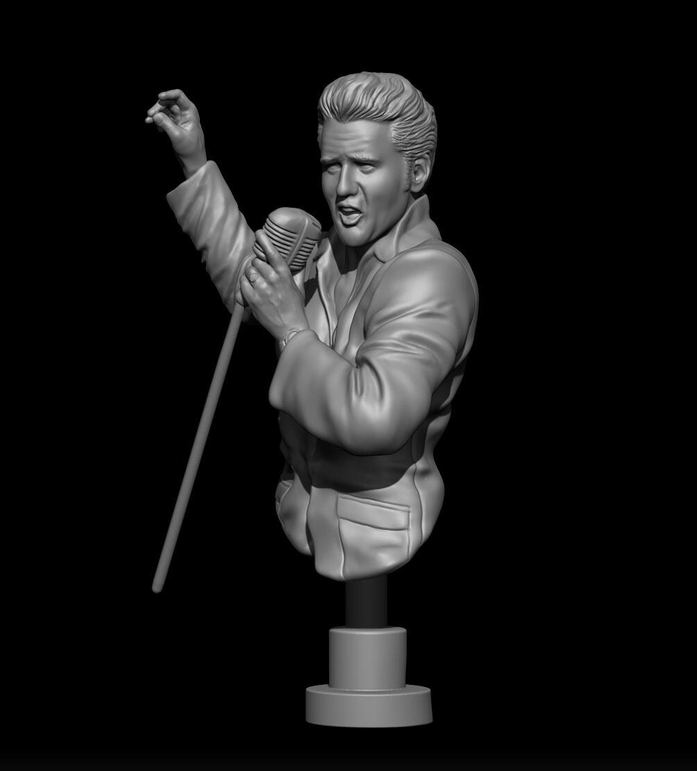 Elvis Presley Bust 3d Printed Statue Resin Model Kit Unassembled Elvis ...