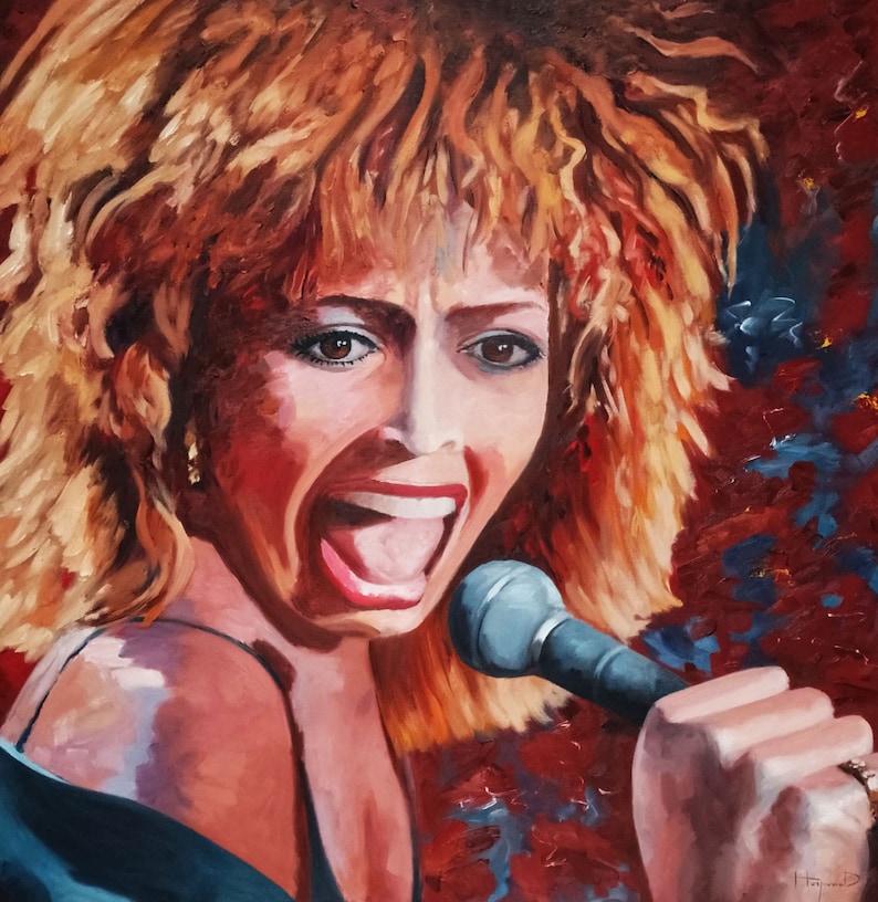 Tina Turner Painting... Original Large Tine Turner Oil Painting / Tina ...