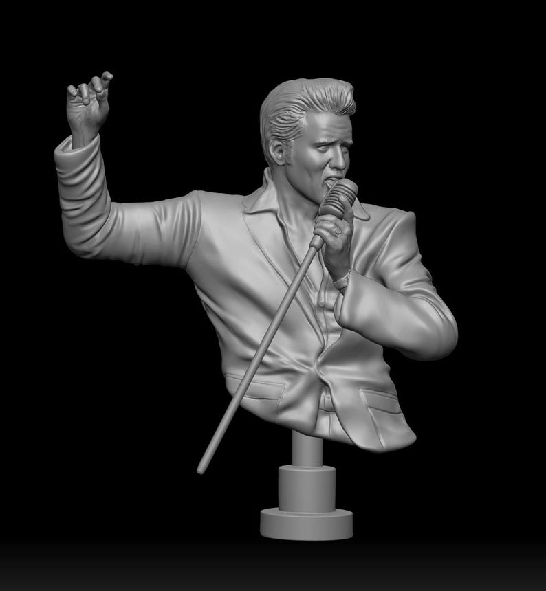 Elvis Presley Bust 3d Printed Statue Resin Model Kit Unassembled Elvis ...