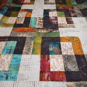 Amazing Tim Holtz Fabric Throw Sized Quilt - Etsy