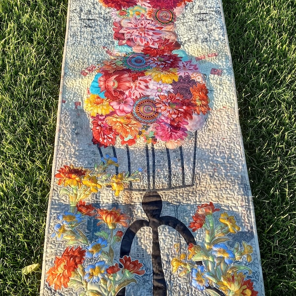 Fabric Collage Art - Etsy