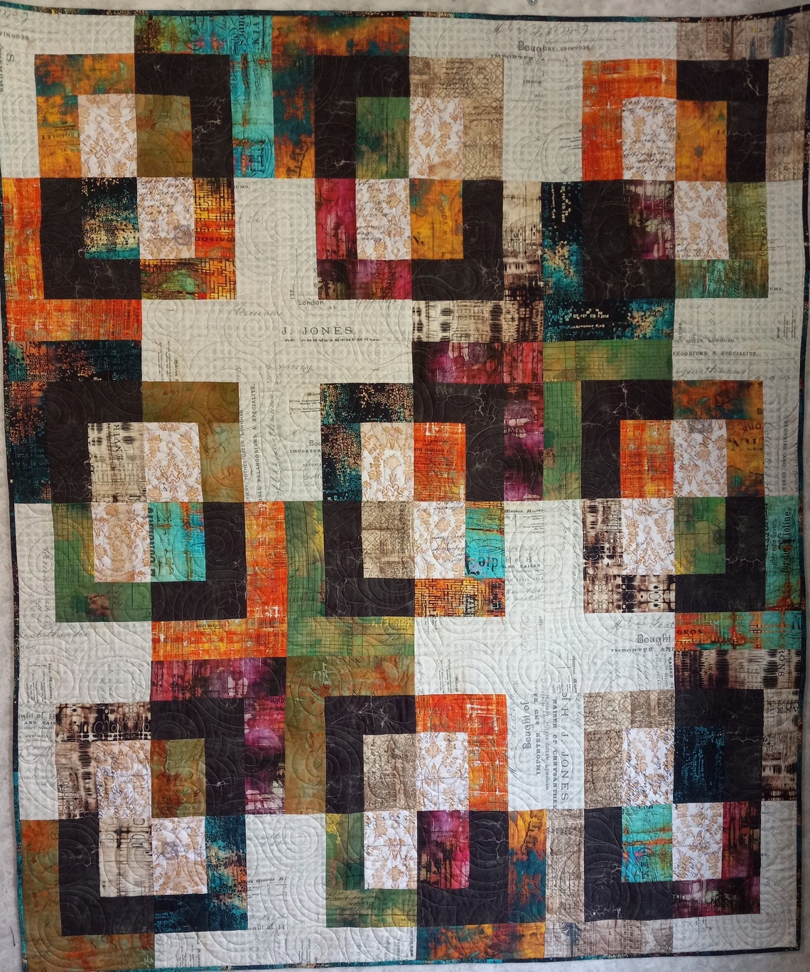 Amazing Tim Holtz Fabric Throw Sized Quilt - Etsy
