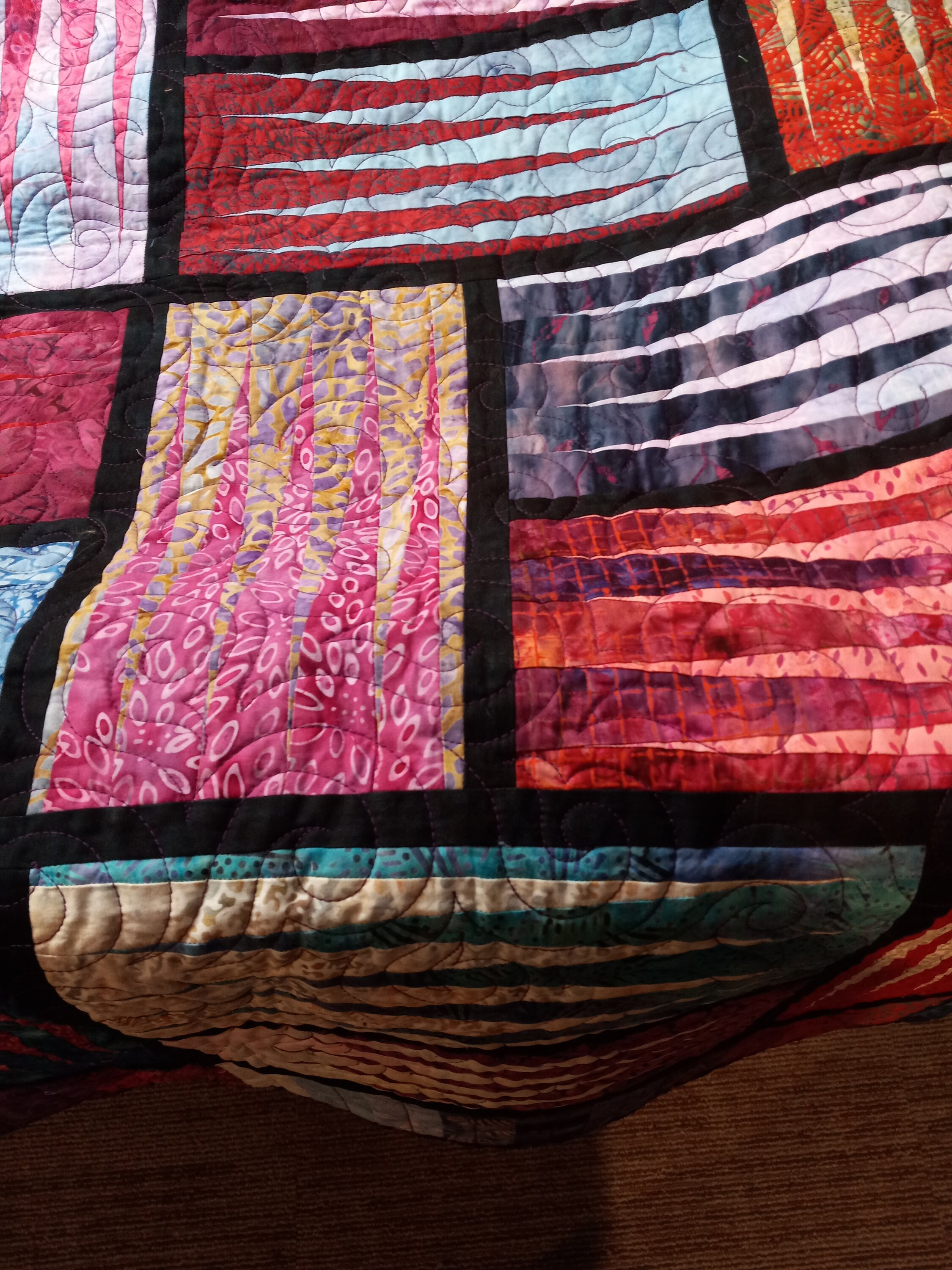 Paper Pieced Multi Colored Batik Throw Sized Quilt - Etsy