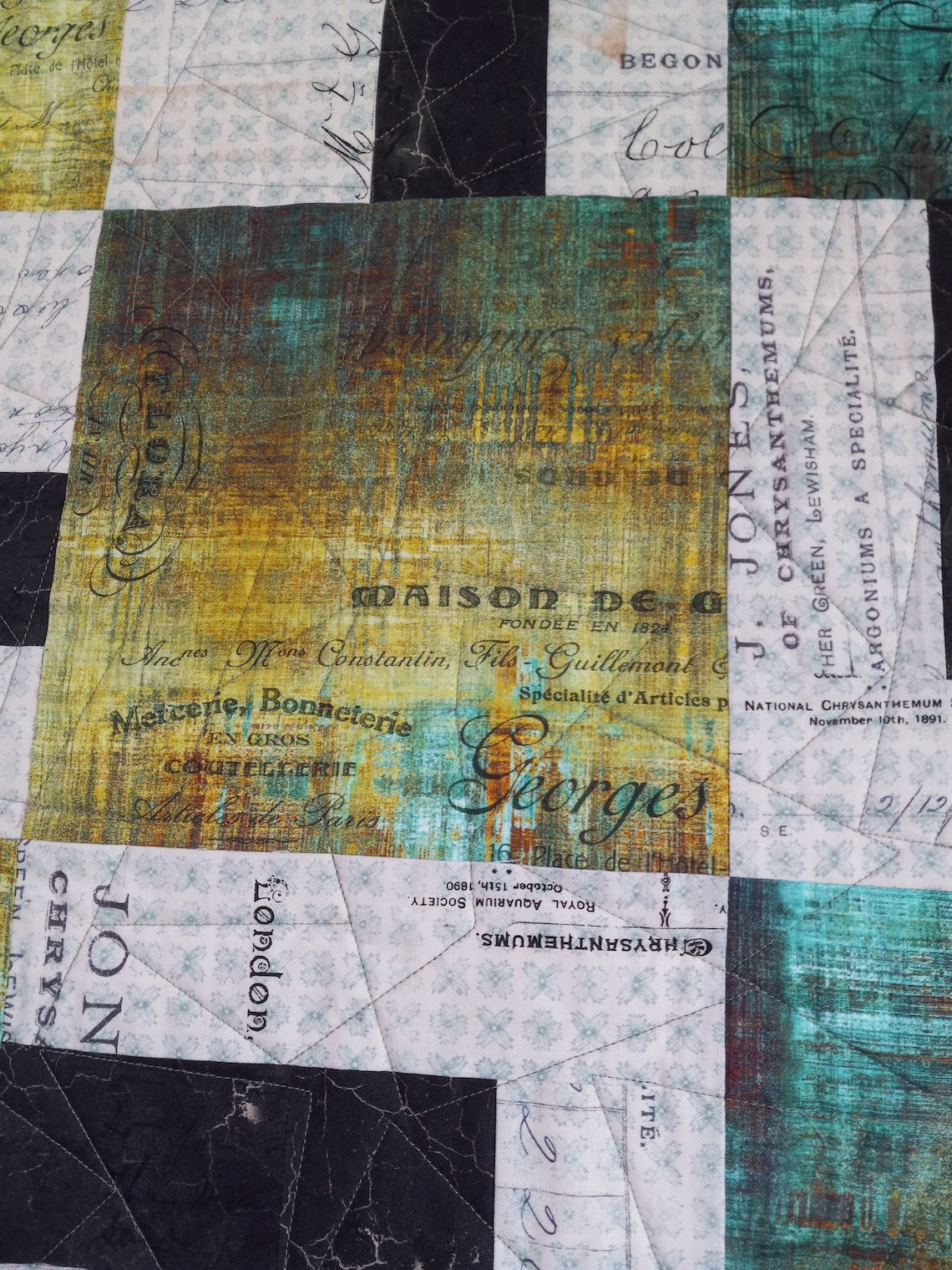 Tim Holtz Fabric Throw Sized Quilt - Etsy