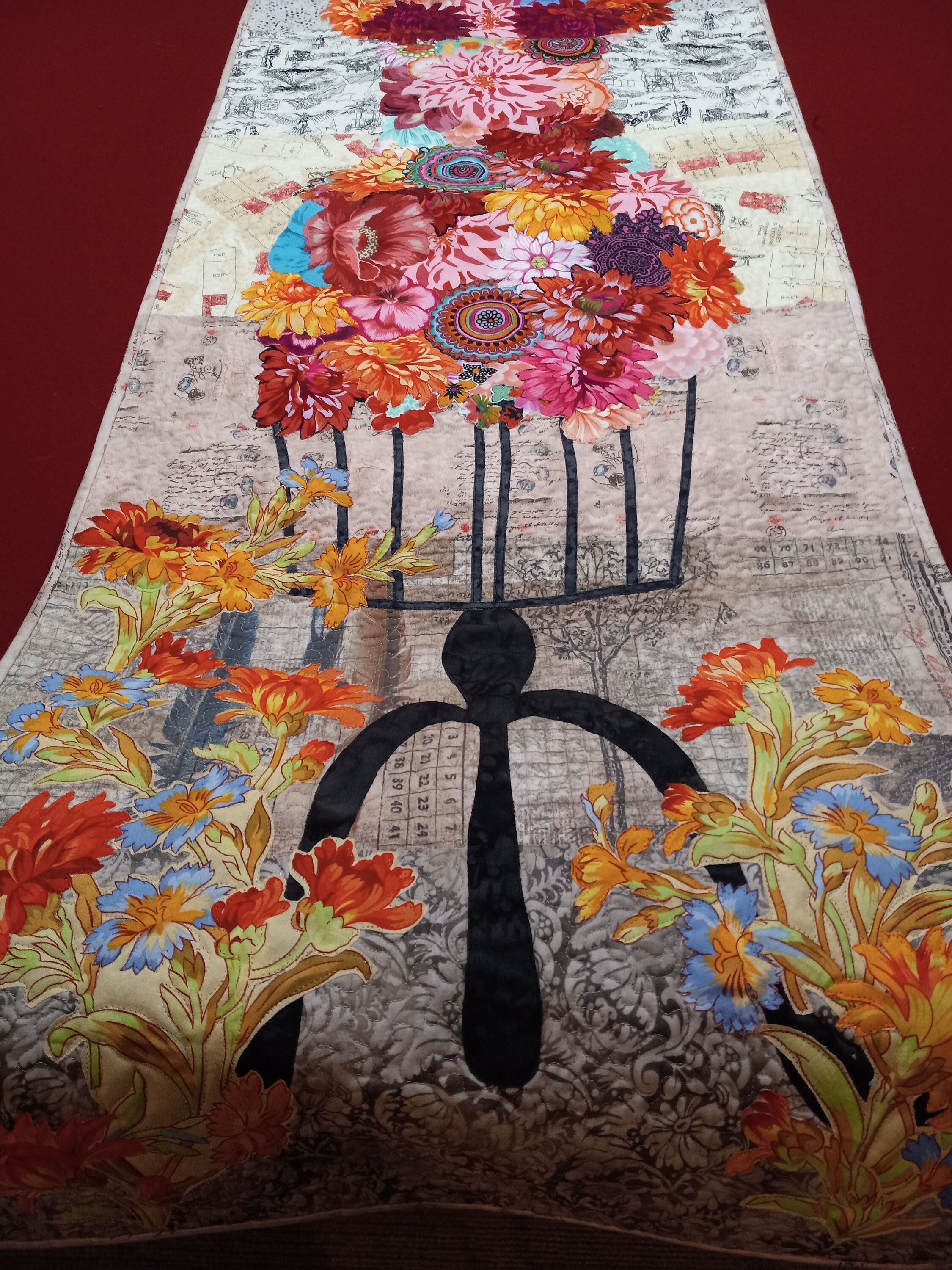 Fabric Collage Dress Form Vibrantly Colored Wallhanging - Etsy