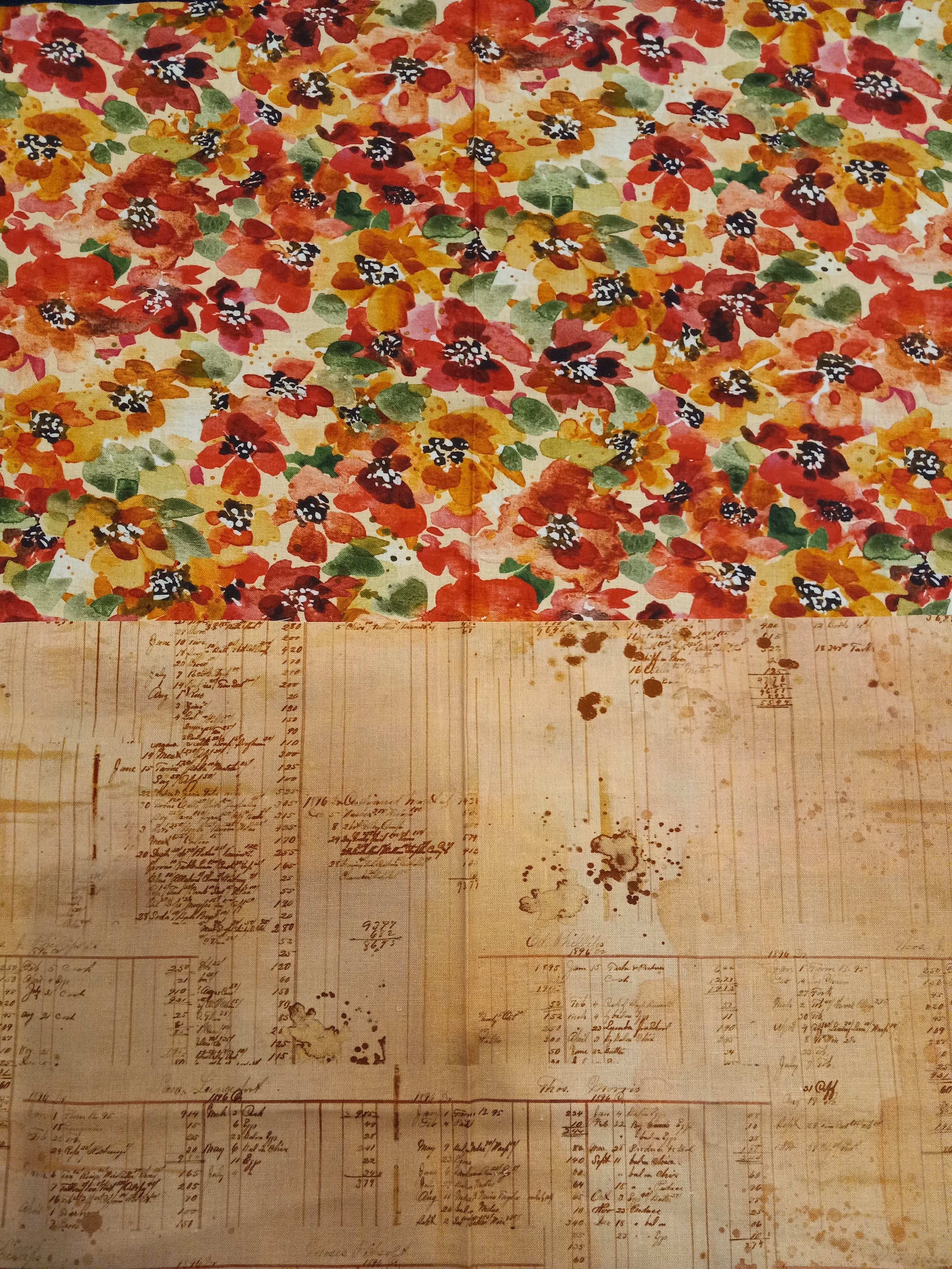 Watercolor Flowers With Journal Fabric Junk Journaler's Cover Kit - Etsy