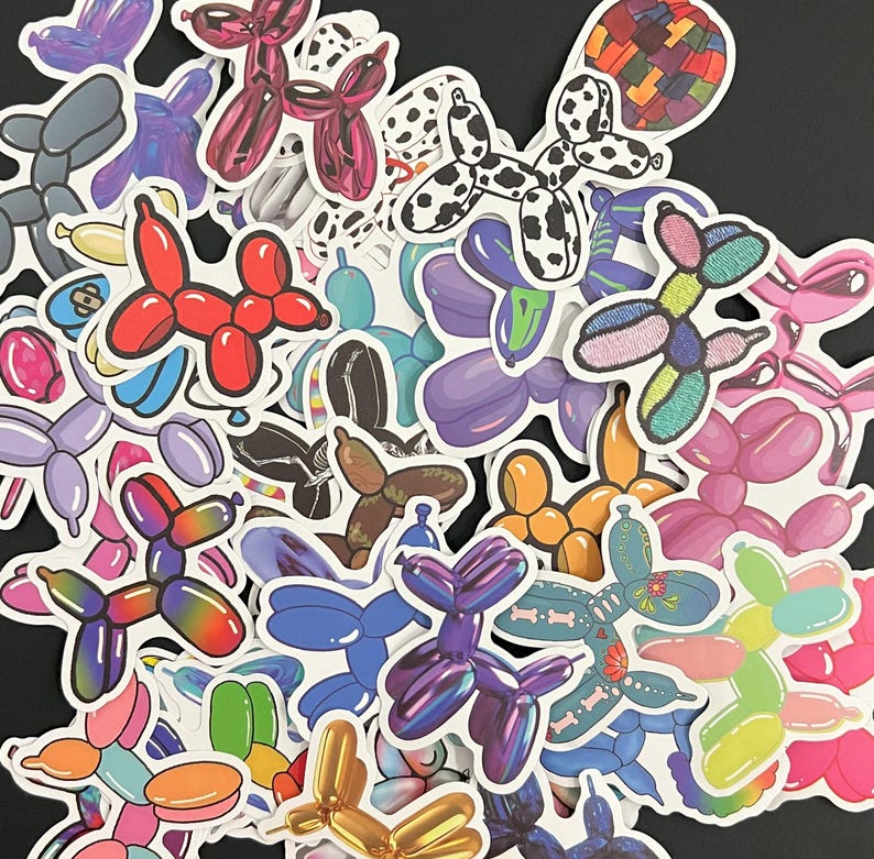 Balloon Dog Stickers - Etsy