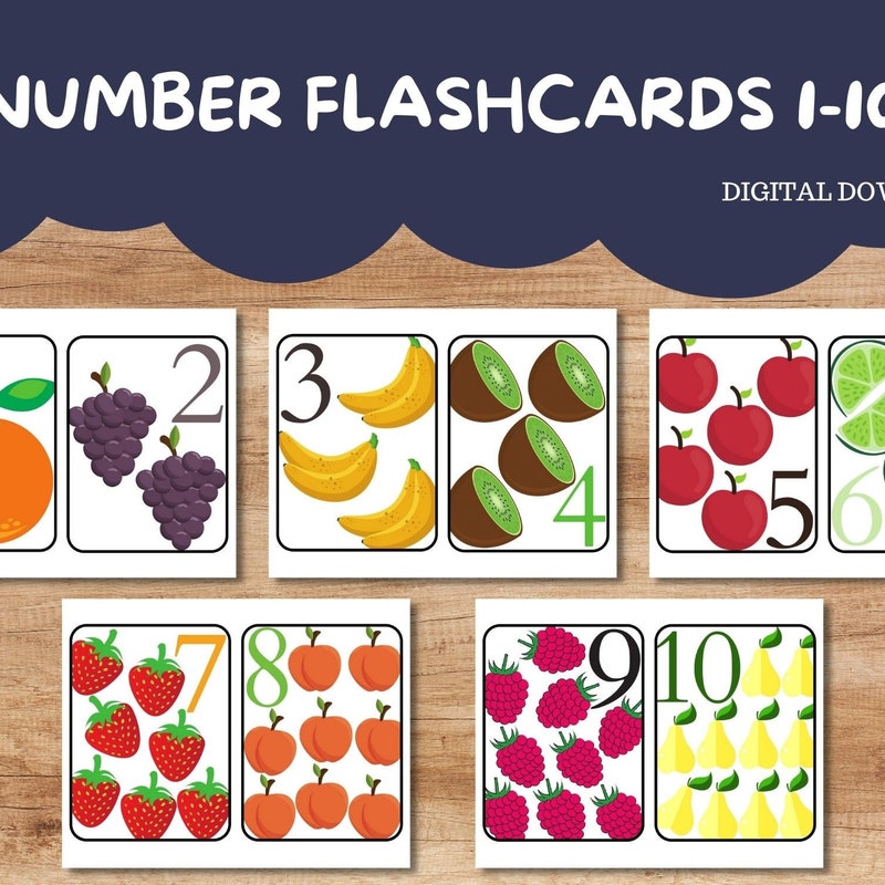 Number Flash Cards - Etsy