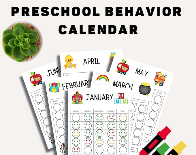 Monthly Behavior Charts - Etsy