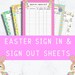 Easter Sign in Sheet | Daycare Sign in Sheet | Sign in and Out Form ...