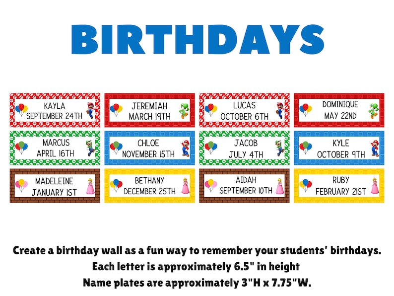 Super Mario Class Decor | Class Decor | Wall Decor | Classroom Bundle ...