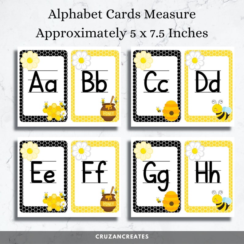 Bumble Bee Alphabet | Classroom Decor | Class Decor Set | Classroom ...