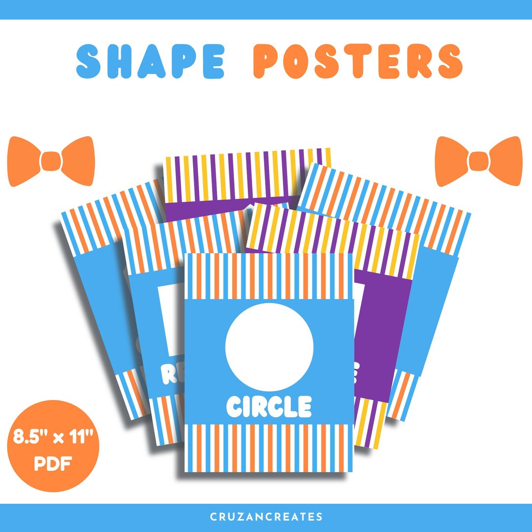 Shape Posters | Blue and Orange Shape Posters | Classroom Decor ...