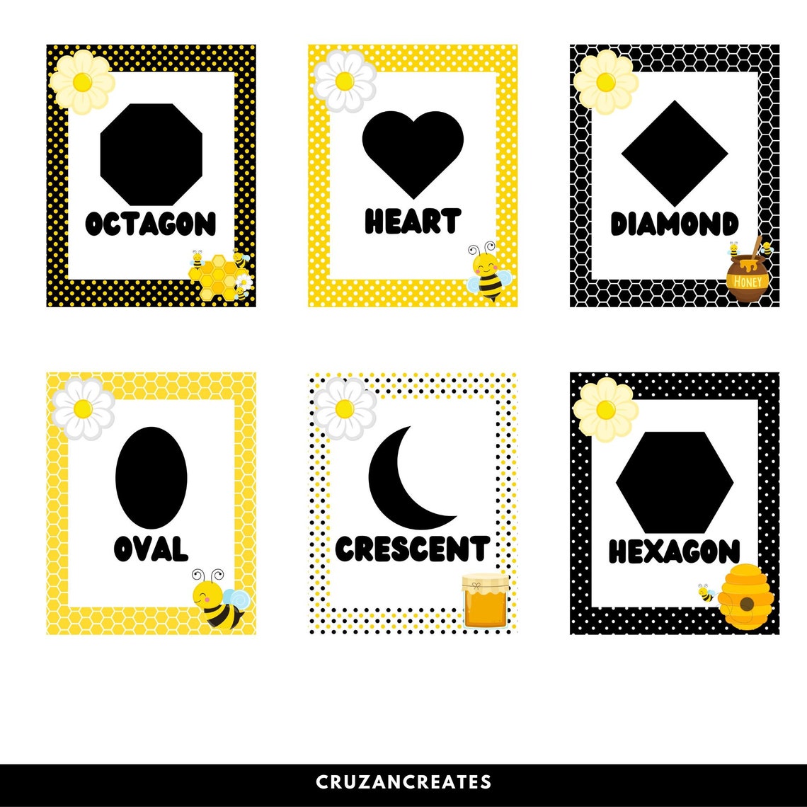 Shape Posters Bumble Bee Shape Posters Bumble Bee - Etsy