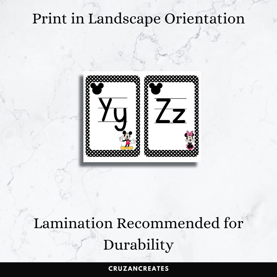 Mickey and Minnie Alphabet | Classroom Decor | Class Decor Set ...