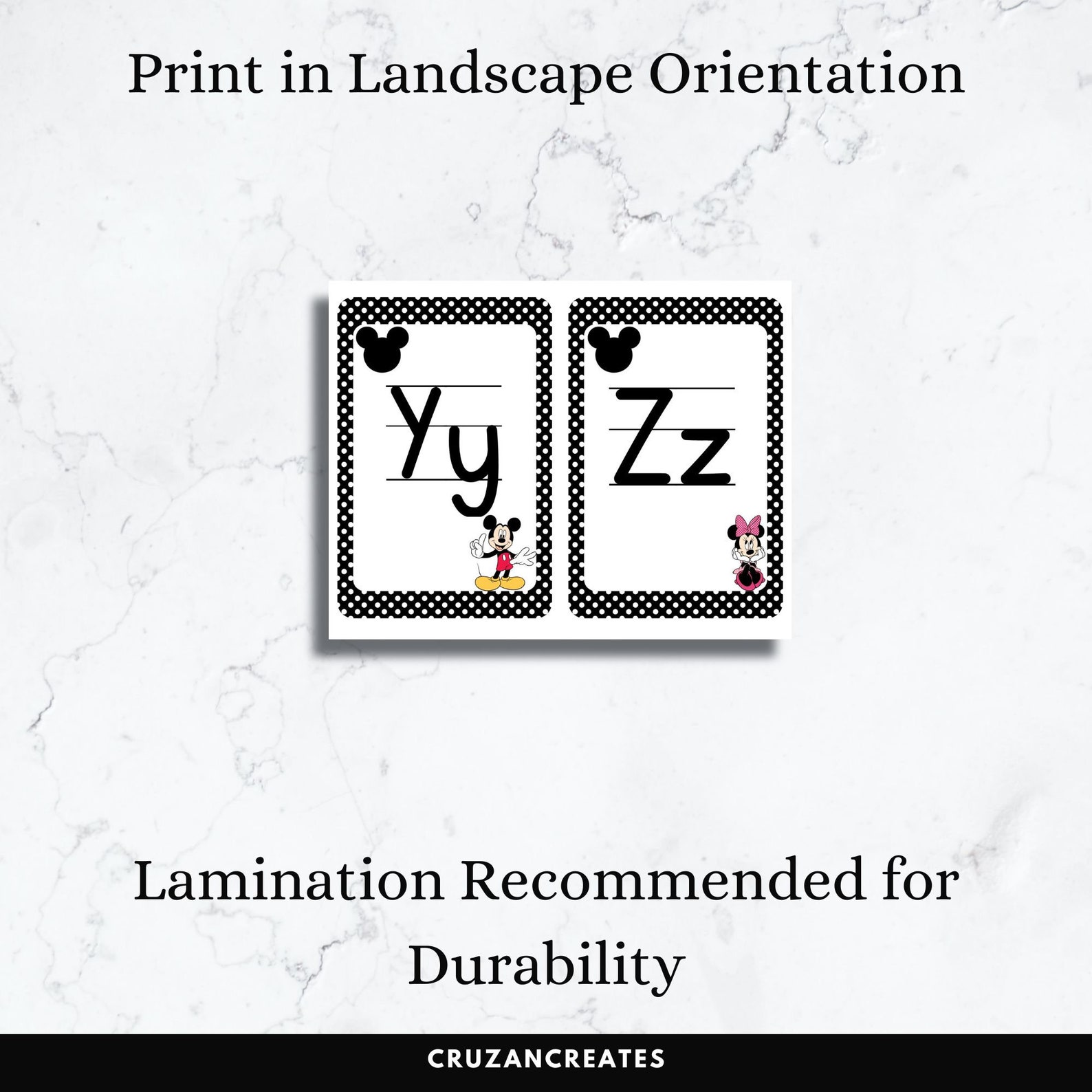 Mickey and Minnie Alphabet | Classroom Decor | Class Decor Set ...