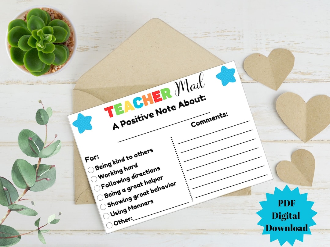 Teacher Mail | Teacher Parent Note | Brag Mail for Teachers | Teacher ...