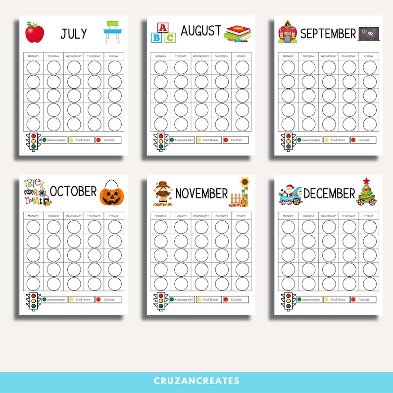 Behavior Chart | Behavior Calendar | Preschool Behavior Calendar ...