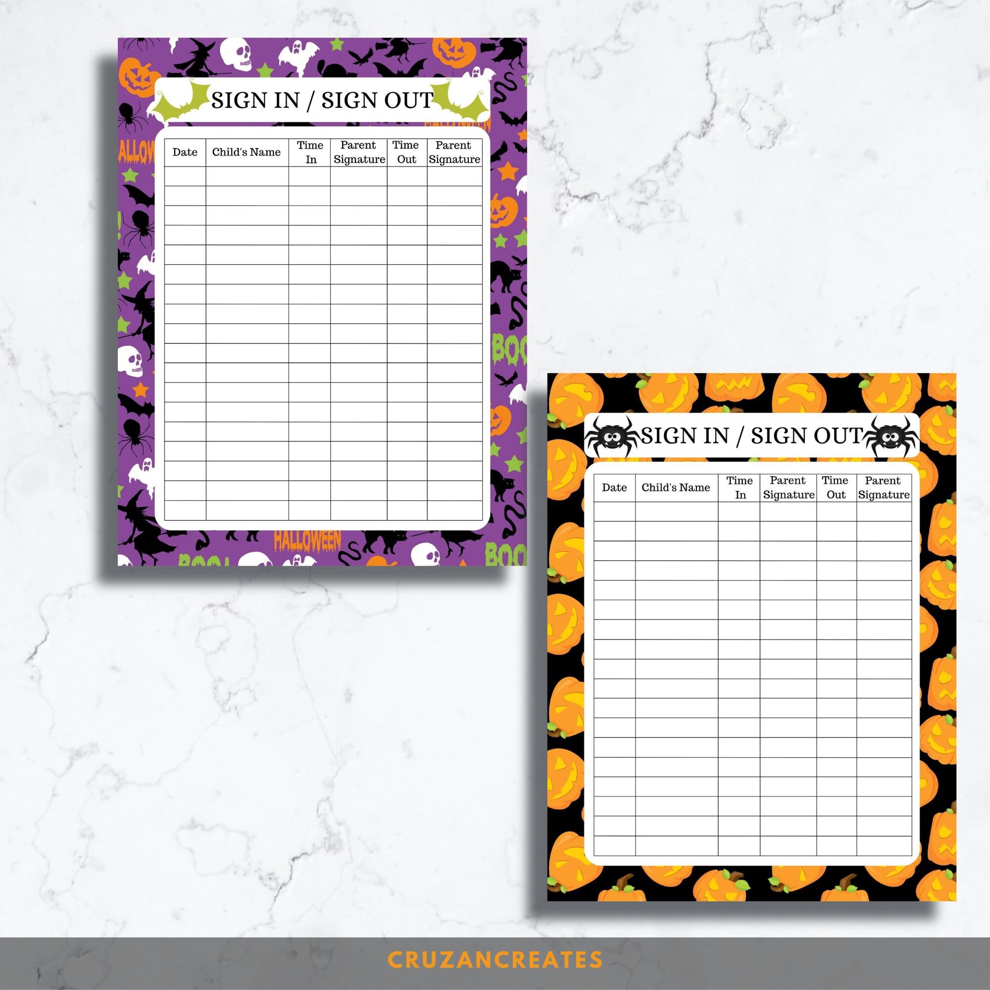 Sign in Sheet Daycare Sign in Sheet Sign in and Out Form Daycare Forms ...