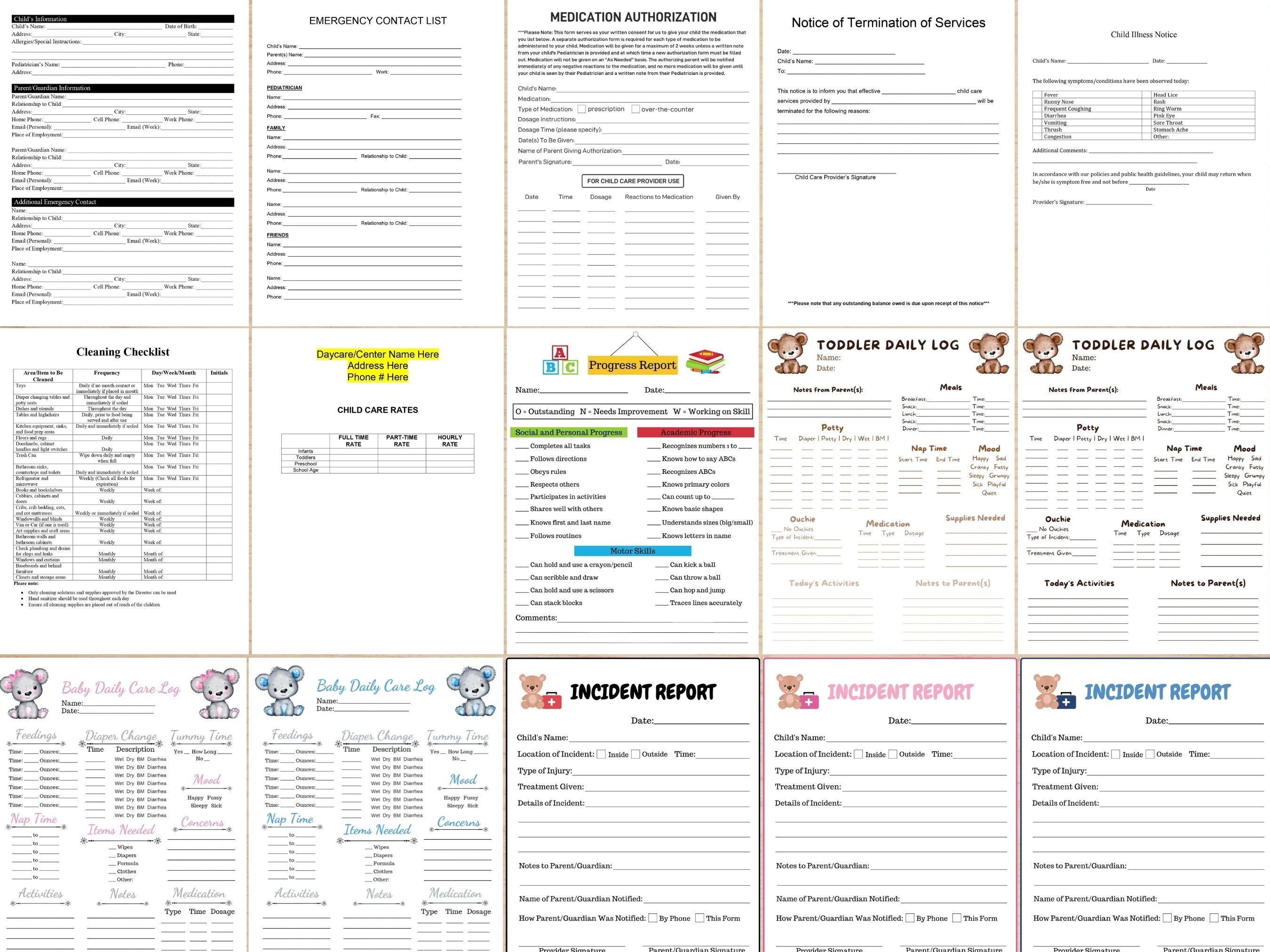 Daycare Bundle | Daycare Opening Forms | Daycare Starter Bundle ...