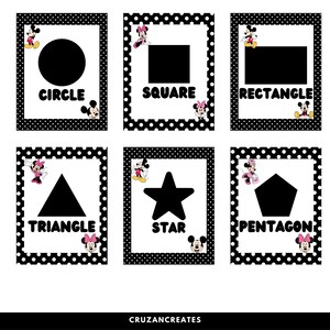 Shape Posters | Mickey Shape Posters | Minnie Shape Posters | Shapes ...