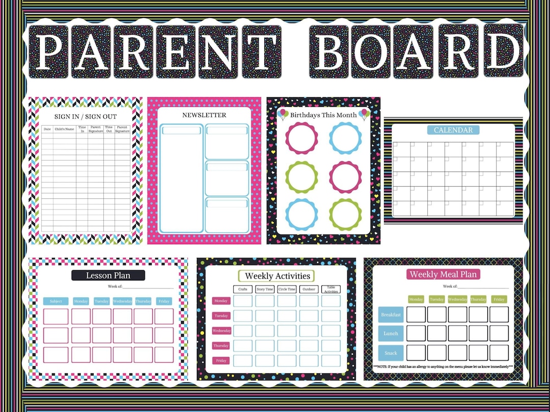 Daycare Parent Board | Preschool Parent Board | Bulletin Board Template ...