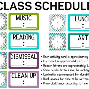 Classroom Daily Schedule | Class Schedule | Daily Schedule Cards ...