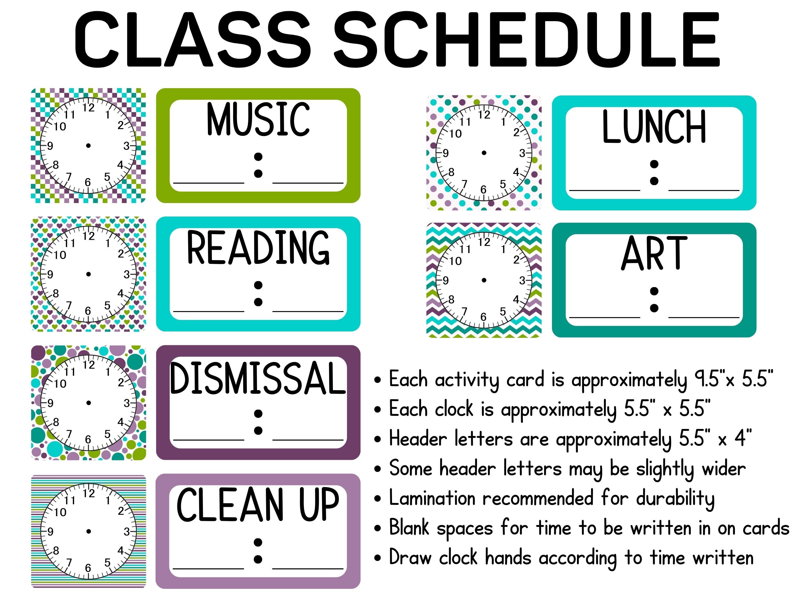 Classroom Daily Schedule | Class Schedule | Daily Schedule Cards ...