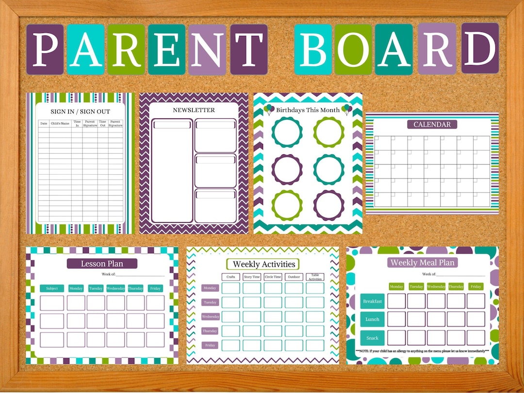 Daycare Parent Board | Preschool Parent Board | Bulletin Board Template ...