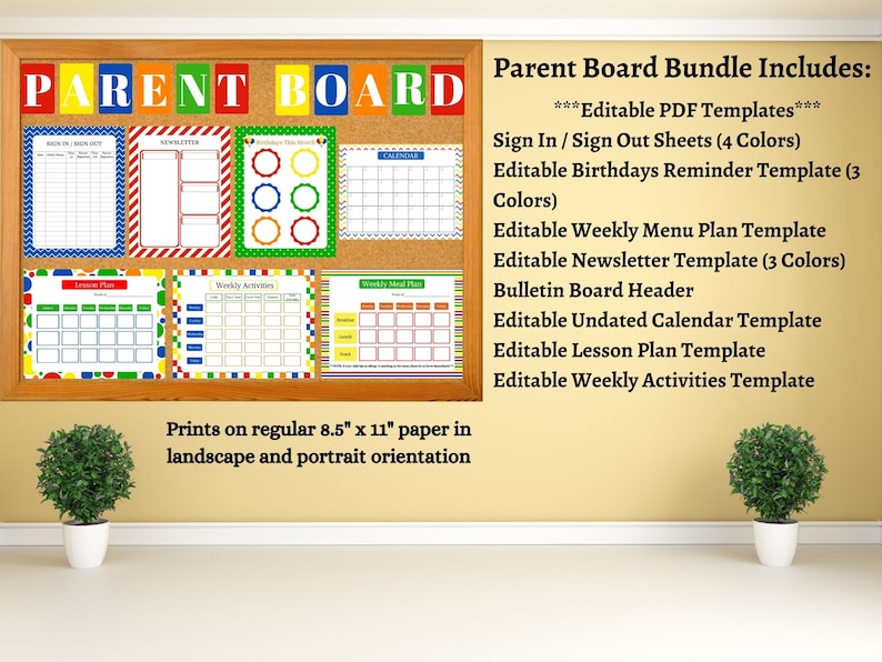Daycare Parent Board | Preschool Parent Board | Bulletin Board Template ...